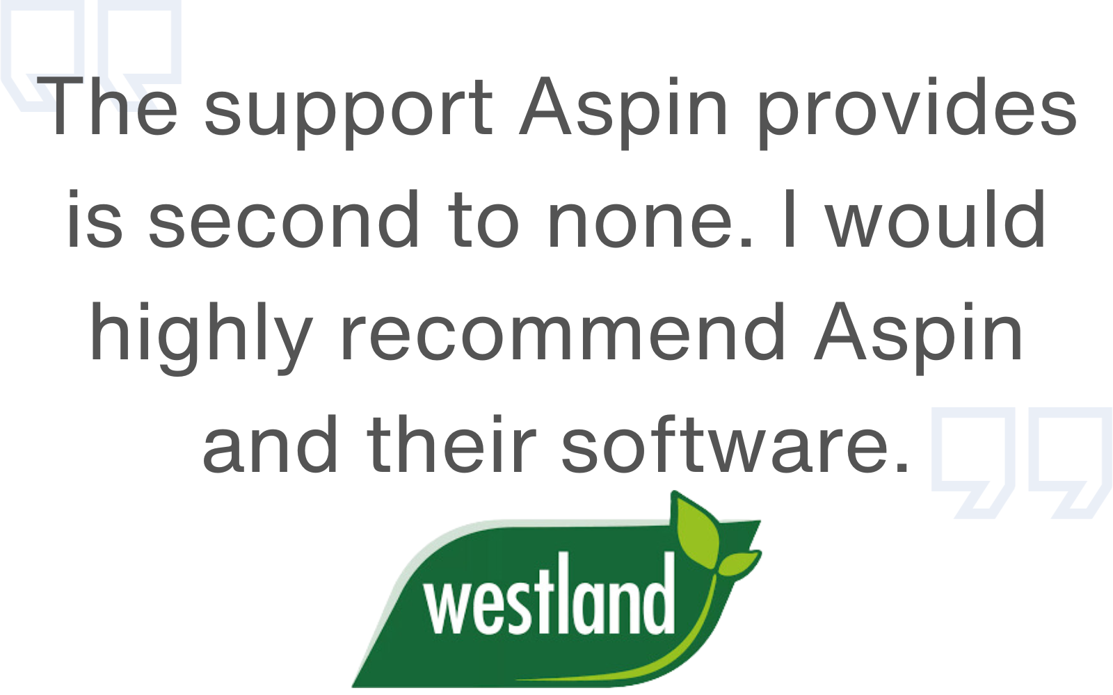 Aspin Service & Support. "Second-to-None".